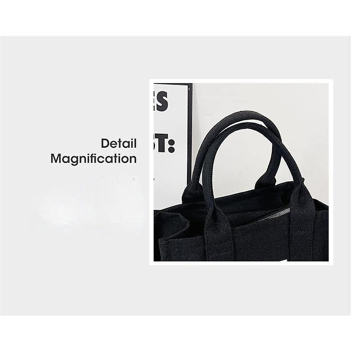 Women Tote Bag Large Shoulder Bag Fashion Crossbody Bag Large capacity vintage letter canvas tote bag (BIack, Large)