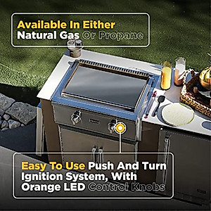 Coyote 30-in. Flat Top Grill, Built In 2-Burner Propane Gas Grill, 17,000 BTUs - C1FTG30LP