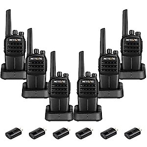 Retevis RT40B Walkie Talkies Long Range for Adults,Rechargeable 2 Way Radios with Built-in High Power Speaker, Lightweight with Emergency Alarm, Portable Two Way Radios (6Pack)