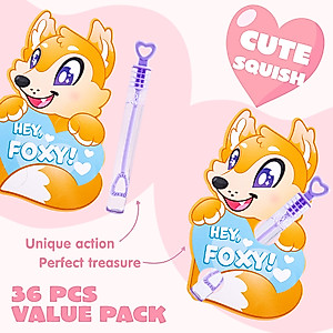 JOYIN 36 Packs Valentine's Day Gift Cards with Mini Bubble Maker Wands for for Kids Valentine Party Favor Toys, Valentine's Classroom Exchange, Game Prizes