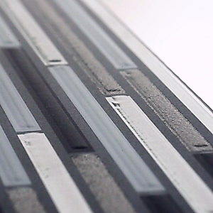 Head West Frameless Reeded Glass Print Gray Modern Wall Mirror - Bathroom Vanity Mirror Decoration with D-Ring Hangers for Vertical & Horizontal Mounting - 24" x 30"