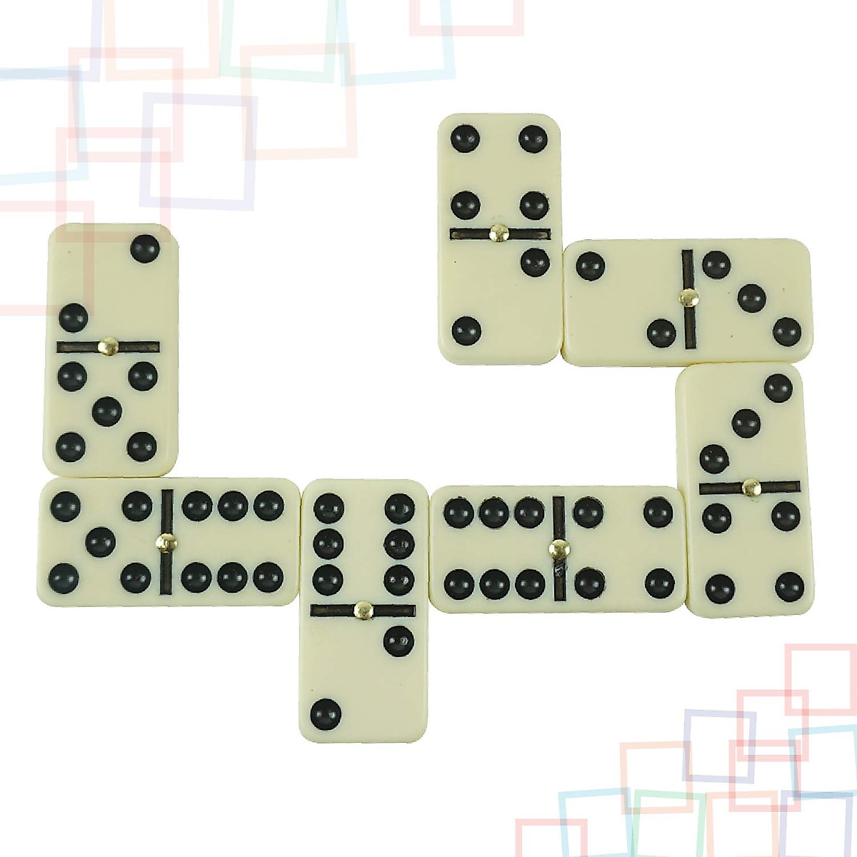 ERLLE Dominos Set Game. Premium Classic 28 Pieces Double Six Domino. Durable Wooden Box. Kids, Boys, Girls, Party Favors and Anytime Use. Duoble 6 Dominoes.(Wooden Pro)