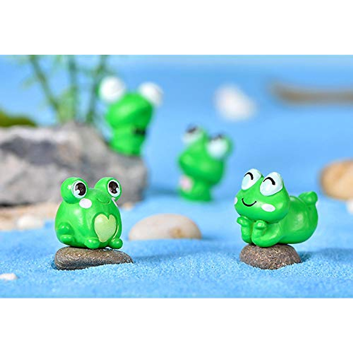 24 Pcs Resin Mini Frogs Cute Frog Miniature Figurines Animals Model Fairy Garden Miniature Moss Landscape DIY Terrarium Crafts Ornament Accessories for Home Décor (24 Pcs)
