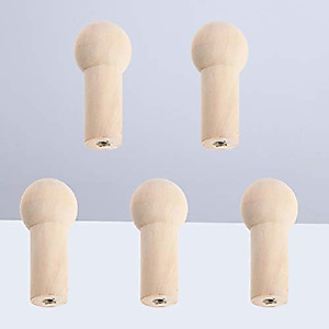 DOITOOL 8pcs Wood Shaker Pegs Unfinished Wooden Peg Hooks Hanger for Coat Wall Racks Hanging Towels Organizing Cups Mugs Headphone 51mmx23mmx15mm