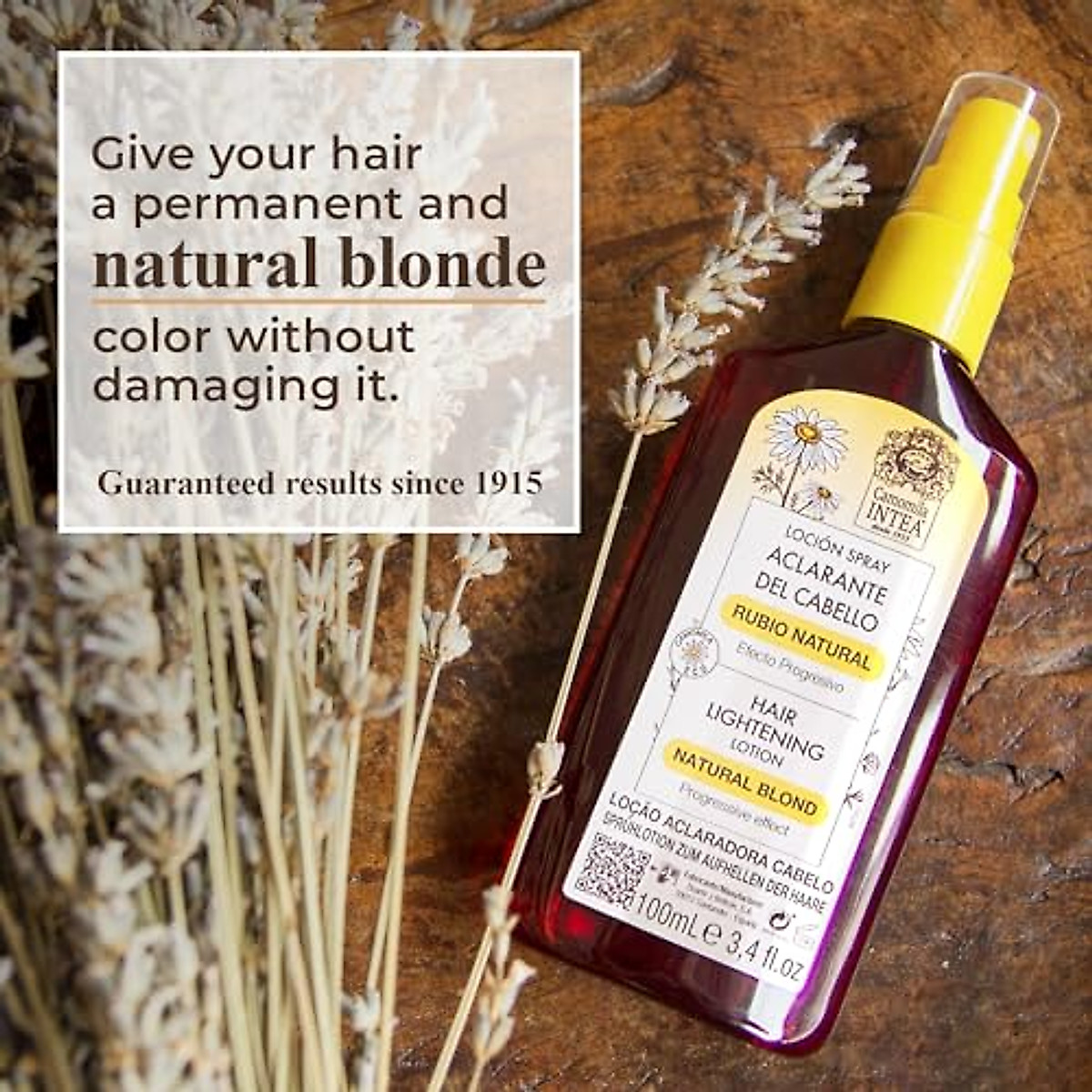 Camomila Intea Blonde Spray – Chamomile Hair Lightener with Gentle Color – No Ammonia or Parabens – 3.4oz