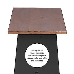 Linon Black and Pecan Breakfast Dining Set Ardmore Nook