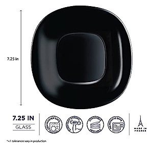 Luminarc Black Carine Dessert Plate 6-Piece Set, 7.25-Inch