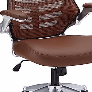 Modway Attainment Mesh Vinyl Modern Office Chair in Tan