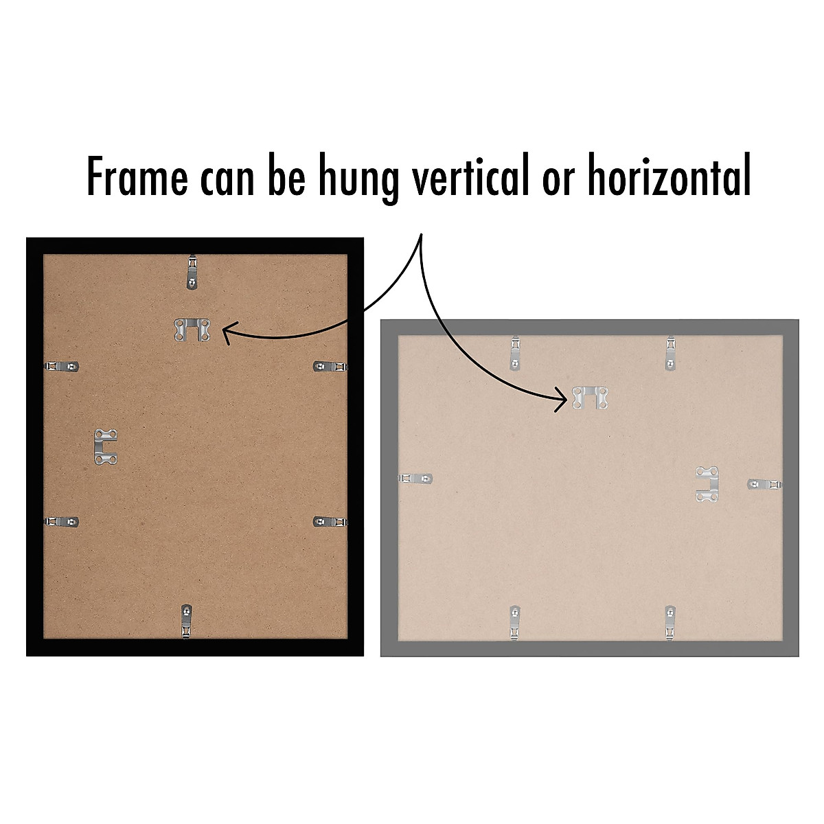 Americanflat 11x14 Picture Frame with Polished Plexiglass - Set of 2 - Use as 8x10 Frame with Mat or 11x14 Frame Without Mat - Galleria Collection - Gallery Wall Frame Set for Wall Display - Black