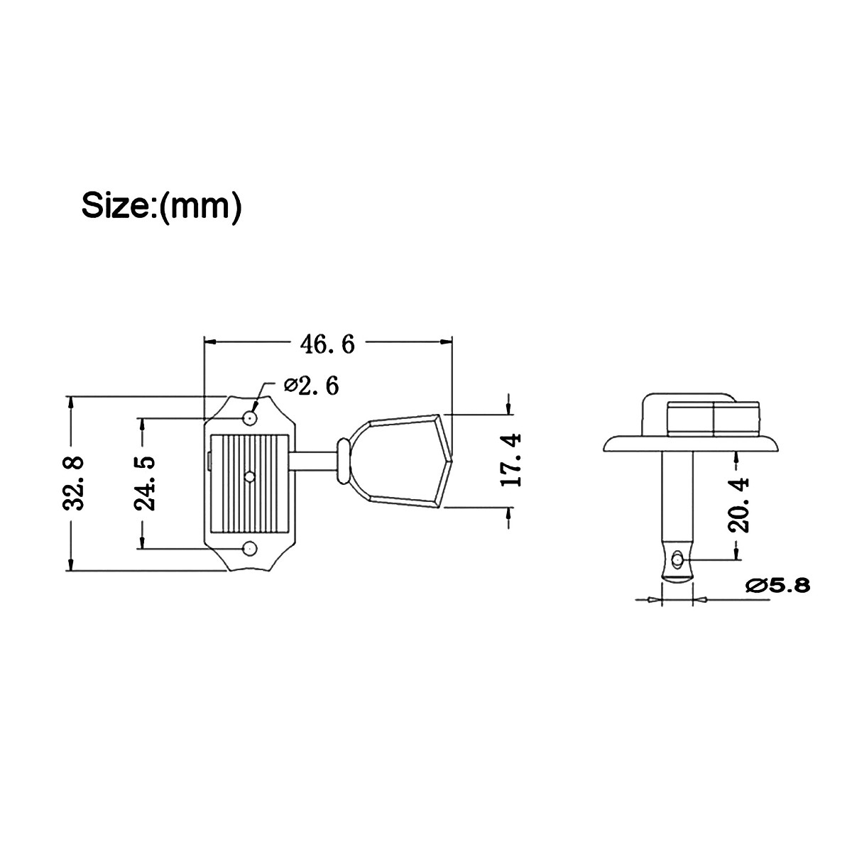MAXCHEER 3R3L Vintage Guitar Deluxe String Tuning Pegs Machine Heads Greenish Button for Epiphone Les Paul Style Guitar Replacement (Black)