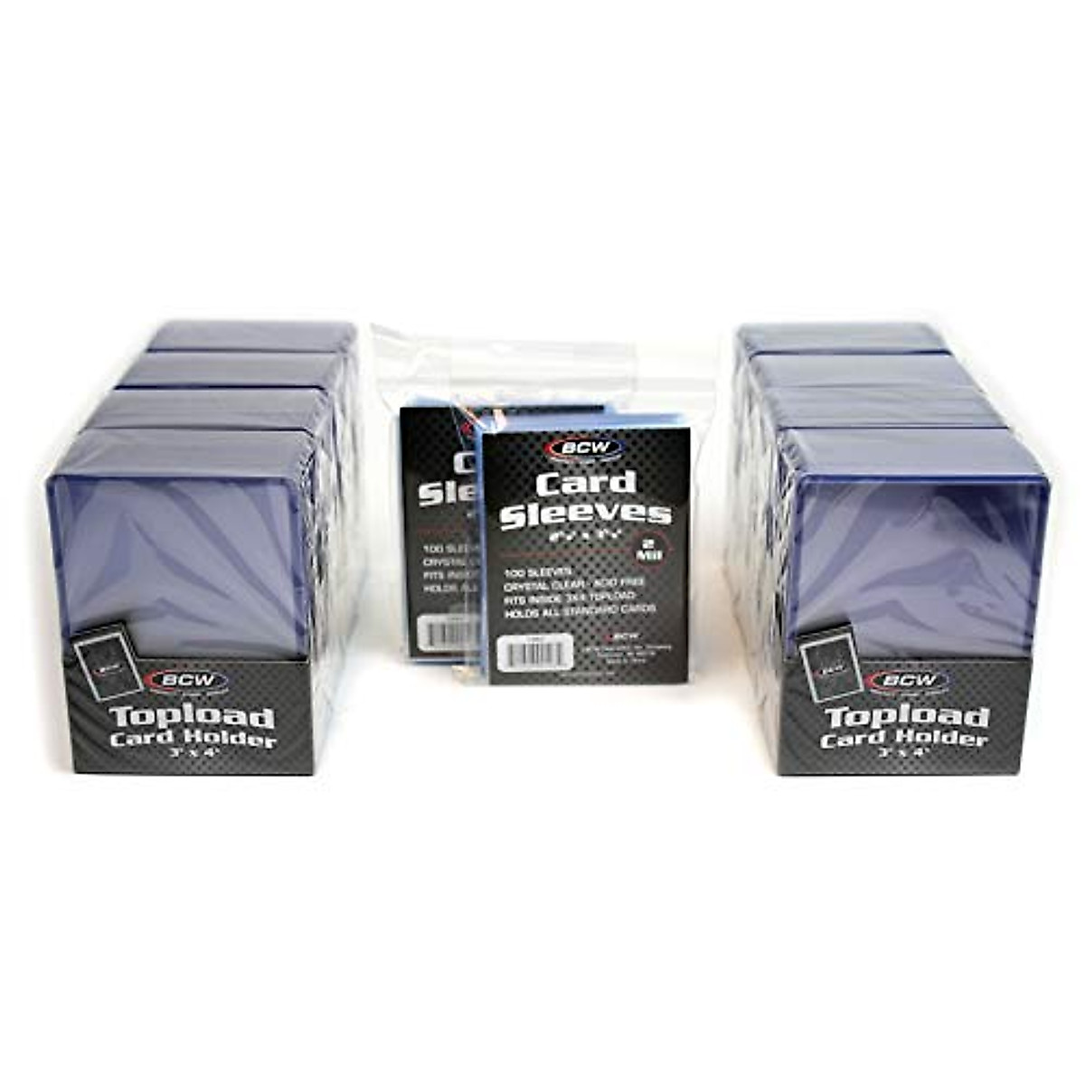 BCW 200 Top Loaders + Penny Sleeves | 200 Each: Trading Card Sleeves & Toploaders for Cards | for Your TCG, Pokemon, MTG Cards, Ultra Clear Baseball Card Protectors for Pro Collectors and Hobbyists