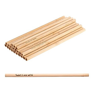 Uplifted Sip Reusable Bamboo Straws – Rustic, Compostable Alternative to Plastic Straws, Paper Straws and Silly Straws (50-Pack)