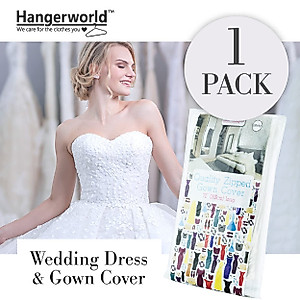 HANGERWORLD 72inch Breathable Wedding Gown Long Dress Hanging Garment Bag for Closet Storage (White)