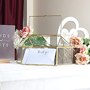 Hanna Roberts Card and Gift Holder Glass Cards Box for Weddings, Birthdays, Graduations, Baby and Bridal Showers (Half Opening)
