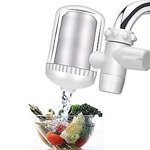 Faucet Water Filter with Washable Filter, Water Filter for Sink, Tap Water Filter, Faucet Mount Water Filters for Kitchen Sink, Reduces Chlorine & Bad Taste - Fits Standard Faucets