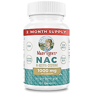 MaryRuth's NAC Supplement N-Acetyl Cysteine | 2 Month Supply | NAC 1000mg per serving | Vegan | Non-GMO | Gluten Free | 120 Count