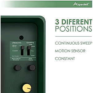 ASPECTEK Yard Sentinel Outdoor Ultrasonic Animal Repeller with Motion Sensor, Adjustable Volume, Waterproof, Extension Cord, Powerful Repel for Squirrel, Raccoon, Skunk, Rabbit, Fox, Deer, Etc