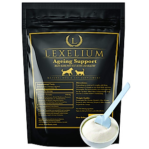 Lexelium Antioxidant for Senior Dogs and Cats - Provides Comprehensive Liver, Bone, Brain and Immunity Support – Reduces Free Radicals – Organic Energy Booster for Older Dogs and Cats - 200G