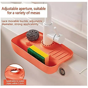 Multi-Purpose Sink Caddy, Sponge and Utensil Holder. Sink Organizer & Dish drain, Kitchen, Bathroom, RV, Silicone Soap Tray and Drain Rack, Faucet Splash Mat & Basket (Sea Foam Green)