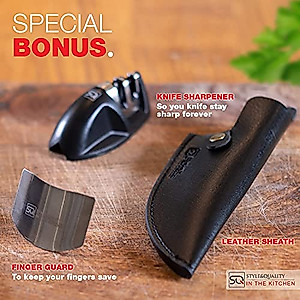 Viking Knife With Sheath, Our Caveman Knife Hand Forged Meat Knife is a Very Sharp Knife, Multipurpose Meat Cleaver Butcher Knife for Camping, Outdoors, BBQ, Deboning Knife & Fillet Knife