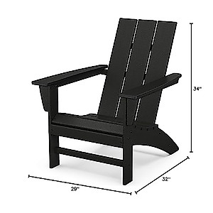 POLYWOOD AD420BL Modern Adirondack Chair, Black
