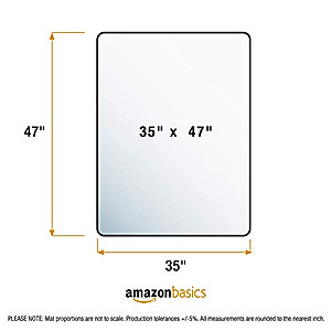 Amazon Basics Vinyl Chair Mat Protector for Hard Floors - 47 x 35 inches