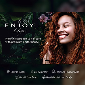 Enjoy Hair Care Holistic Heat Active Leave In Treatment, pH 4.5-5.5, Thermal Damage Protection, Curly Hair Products, Wavy Hair Products - 10 Oz.