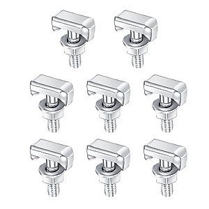 Sodcay 8 PCS Automotive Stainless Steel T-bolt, OEM#19116852 Cable Terminal T, Compatible with Chevy BMW GMC Volkswagen (Silver)