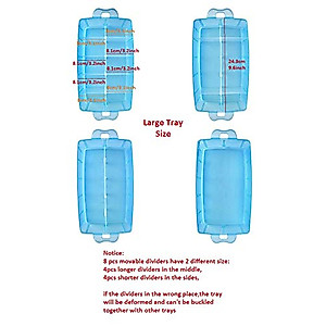 DJUNXYAN 3-Tier 30 Sections Transparent Stackable Adjustable Compartment Slot Plastic Craft Storage Box Organizer for Toy Desktop Jewelry Accessory Drawer Or Kitchen 4 Colors 3 Sizes(Large Orange)