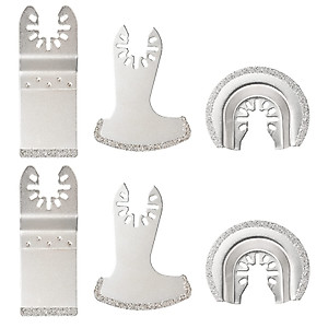 Ettonsun 6 Pieces Diamond Oscillating Tool Blade Set, Multi Tool Mortar Cutting Saw Blades Precise for Grout Removal
