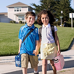 Kids Lunch Box Insulated with 2 Reusable Ice Packs, Large Lunch Bag Soft, Double Insulated, Durable, Water-Resistant Fabric with Zippered Pockets and Bottle Holder, Thermal Meal Tote Kit, Dinosaur