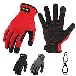 DULFINE High Performance Work Gloves For Men(3 Pairs Pack), High Dexterity Touch Screen For Multipurpose,Excellent Grip (Large)