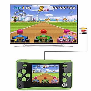 X-JJFUN QS-4 Handheld Game Player for Kids, Portable Arcade Entertainment Gaming System Retro FC Video Game Player 2.5" LCD Built-in 182 Classic Games, Best Birthday Gifts for Children Boys(Green)