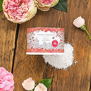 Woods of Windsor Rose Talcum Powder, Floral Dusting Powder with Body Puff, Scented Powder for Women to Help with Odor Control and Chafing, True Rose Scent 100g