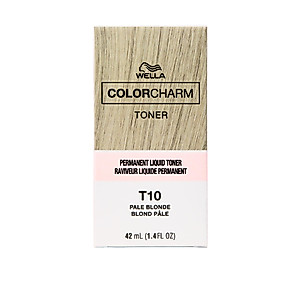 COLORCHARM Permanent Liquid Toners| Neutralize Brass| Free of Parabens| Vegan| T10| Pale Blonde| 1.4 Fl Oz