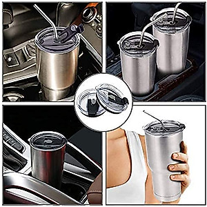 Tumbler Lid for 30 Oz,2 Replacement Lids for 30oz Stainless Steel Tumbler Travel Cup Yeti,Ozark Trails and more Cooler Cup, Flip-top Splash Proof (Black, 30 OZ)