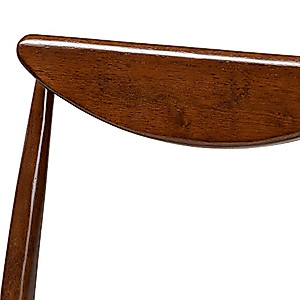 Baxton Studio Delphina Mid-Century Modern Cream Fabric and Dark Brown Finished Wood 2-Piece Dining Chair Set