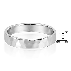 AeraVida Handcrafted Hammer Marks Textured Band Sterling Silver Ring (7)