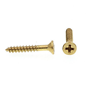Prime-Line 9034311 Wood Screw, Flat Head Phillips, #4 X 3/4 in, Solid Brass, Pack of 25