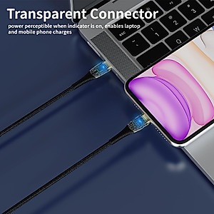 SUTWKAM USB C to USB C Cable 3FT, [60W3A, 2Pack], Flexible USB C Cable Fast Charge with Glowing Ends for iPhone 15/15Pro/15Plus/15Pro Max, MacBook Pro, iPad Pro, iPad Air4, Samsung Galaxy