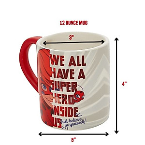 Miraculous Ladybug Mug with Plush Mini Toy, 12 oz. Ceramic Tea or Coffee Cup Gift 