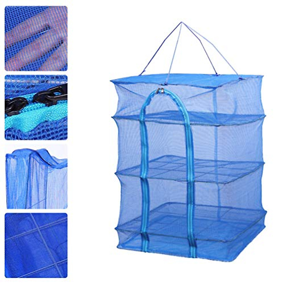 Vosarea Food Dehydrator Food Dehydrator Food Dehydrator Foldable Fishing Net Multi- Layer Drying Net Basket Dryer Net Hanging Cage Drying Net Basket Laundry Drying Rack Collapsible Plant Rack
