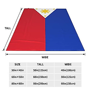 Cute Philippines Flag Blanket Soft Flannel Throw Blanket Lightweight Cozy Warm Filipino Blanket for Couch Bed Living Room Sofa 50"X40"