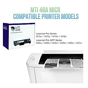 MTI 48A MICR Check Printing CF248A Toner Cartridge | Compatible with HP Pro MFP M15w M29w M28w M30w M31w M16w | HP48A 248A Printer Ink