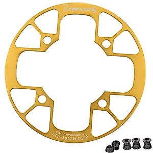 UPANBIKE Montain Bike Chainring Guard 104 BCD Aluminum Alloy Chain Ring Protector Cover for 32~34T 36~38T 40~42T Chainring Sprockets (Golden, 40T~42T)