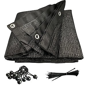 NC 70 Shade Cloth Sunblock Net 10X20 Ft Black Sun Shade Mesh Tarp for Plant Cover Greenhouse Garden Patio Backyard Swimming Pool Kennel Shade Netting
