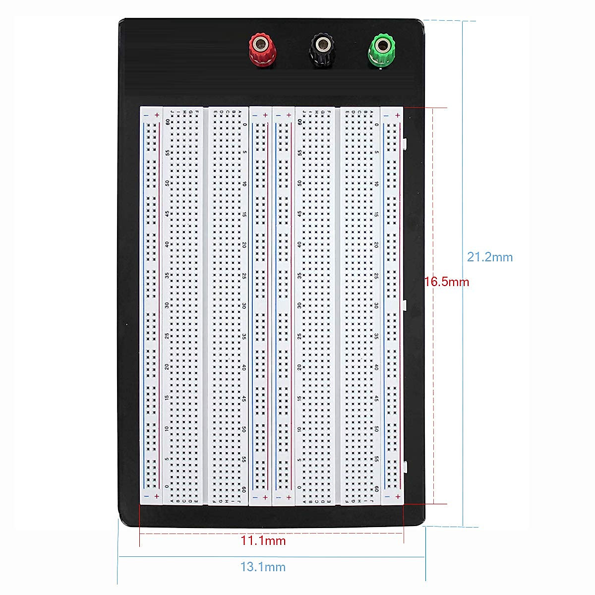 DaFuRui 1660 Tie-Points Solderless Breadboard Large Breadboard with Aluminum Back Plate for Arduino