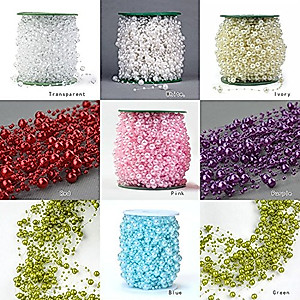 Krismile200 Feet Roll white Pearl String Party Garland Wedding Centerpieces Bridal Bouquet Decoration Pearl String Bead Garland Wedding Decoration DIY Table Centerpieces Bridal Shower Party Supplies