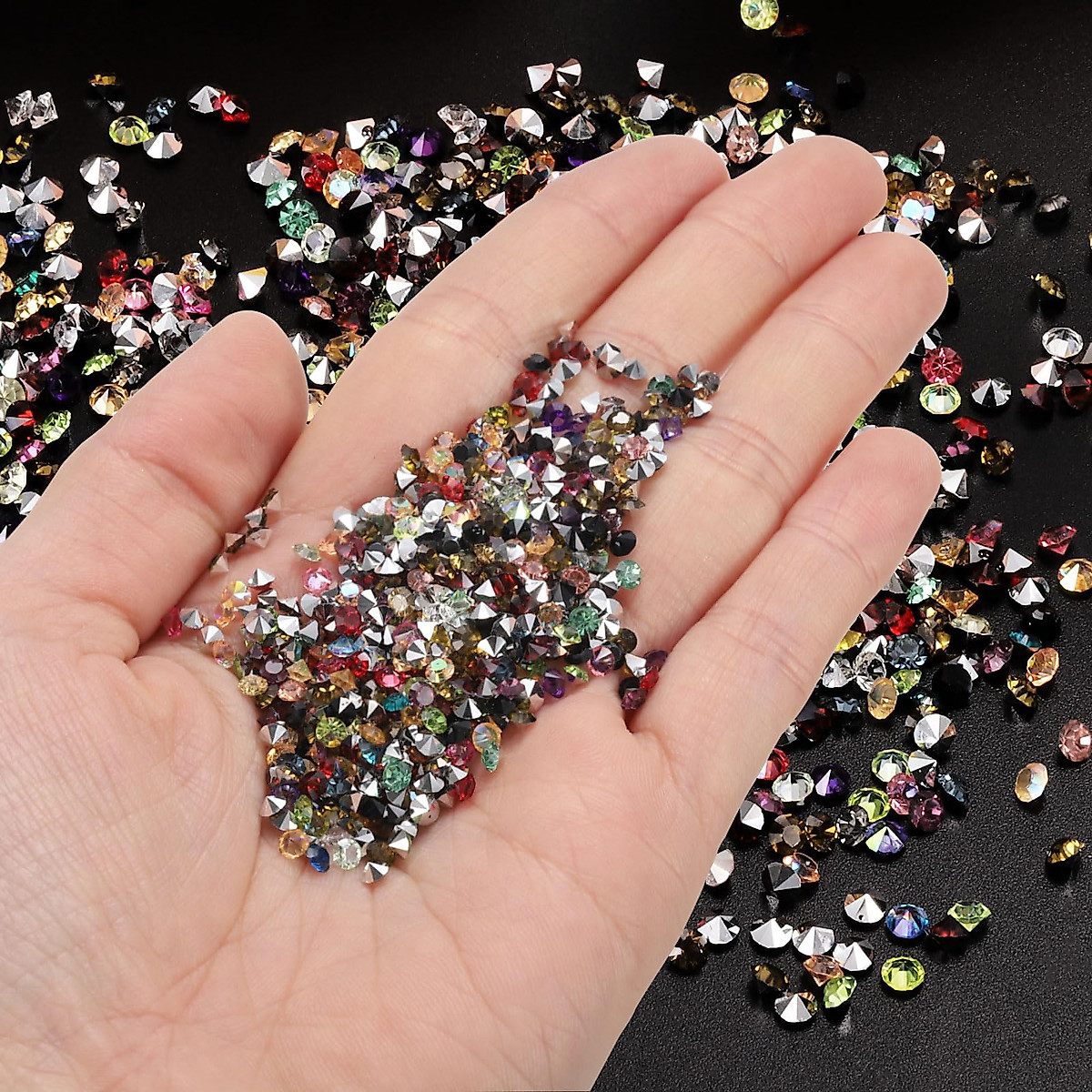 PATIKIL 14000Pcs Wedding Table Scatter Confetti Crystals 3mm Acrylic Diamonds Vase Fillers Gems for Table Centerpiece Decorations Bridal Shower Party, Silver AB