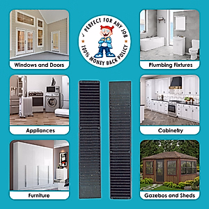 TUFFBOY Composite Shims and Leveling Wedges (36 Pack, 8") - Made in USA - Extreme Load Support Plastic Shims for Leveling - Table, Floor, Doors, Toilet, and Furniture Levelers